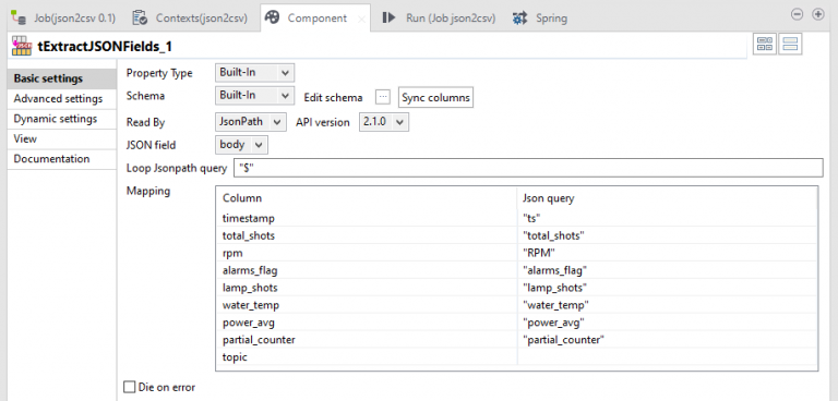 Adding Non Json Data To Talend Textractjsonfields